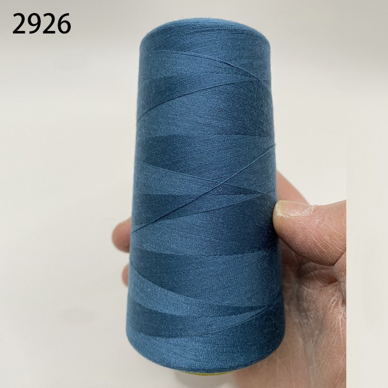 牛仔蓝402缝纫线家用大卷高速缝纫机宝塔手工涤纶多色缝衣线平车
