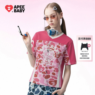 BAPE SS26 APEE by A BATHING APE猿人迷彩透气速干短袖运动女款