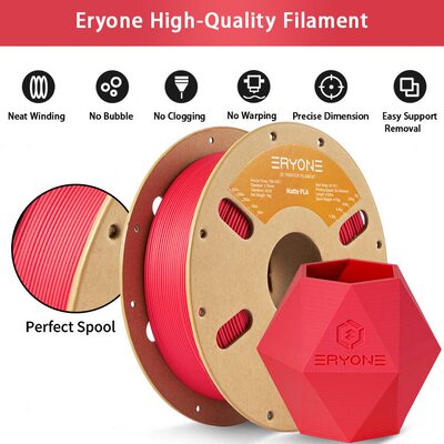甄选Eryone3D打印机耗材1.75mm 1KG哑光粉色PLA环保用于FDM打印机