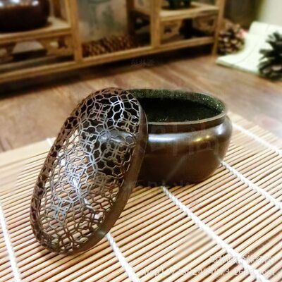 甄选铜大椭圆手炉 香道品香炉香薰炉 品质紫铜檀香炉