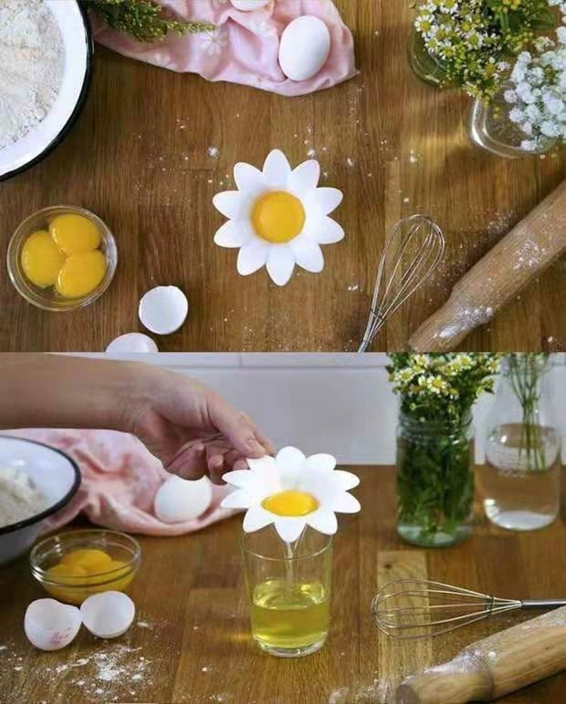 2020新款雏菊蛋清分离器家用蛋黄蛋白过滤创意花朵鸡蛋分离器烘焙