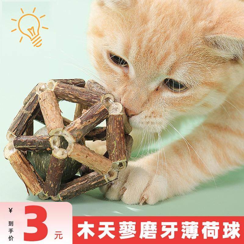猫咪木天蓼磨牙棒幼猫零食猫薄荷球小猫专用洁牙用品猫草咬牙玩具