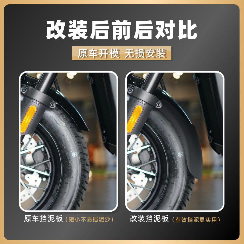 C用春风450CL适改装件前挡泥板复古前泥瓦加长挡沙长护板延水配件