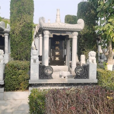 墓碑定做农村土葬复古汉白玉花岗岩公墓石碑刻字豪华型组合家族墓
