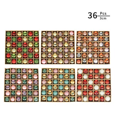 圣诞节装饰品布置用品圣诞树挂件3cm/36PCS圣诞球亮光彩圣诞球