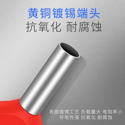 双线管型端子TE7508/1008/1508/2508欧式针型冷压预绝缘接线端子