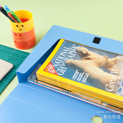 晨光（M&G）ADM94814 A4经济型档案盒 55mm 办公资料盒加厚PP材质收纳盒黑色/蓝色