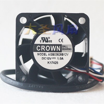 力威皇冠 CROWN AGB03828B12V 3828 12V 1.0A 4线 散热风扇