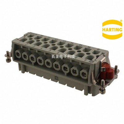 HARTING浩亭 重载连接器09340162701 Han 16 HVE STI-S 18针母芯