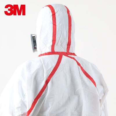 3M4565连体防护服防喷漆液体喷溅粉尘无尘工作服红色胶条款