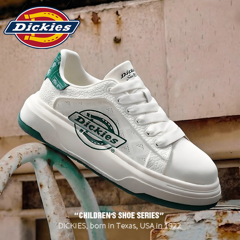 Dickies男鞋夏季透气百搭运动休闲板鞋青少年潮牌厚底增高小白鞋