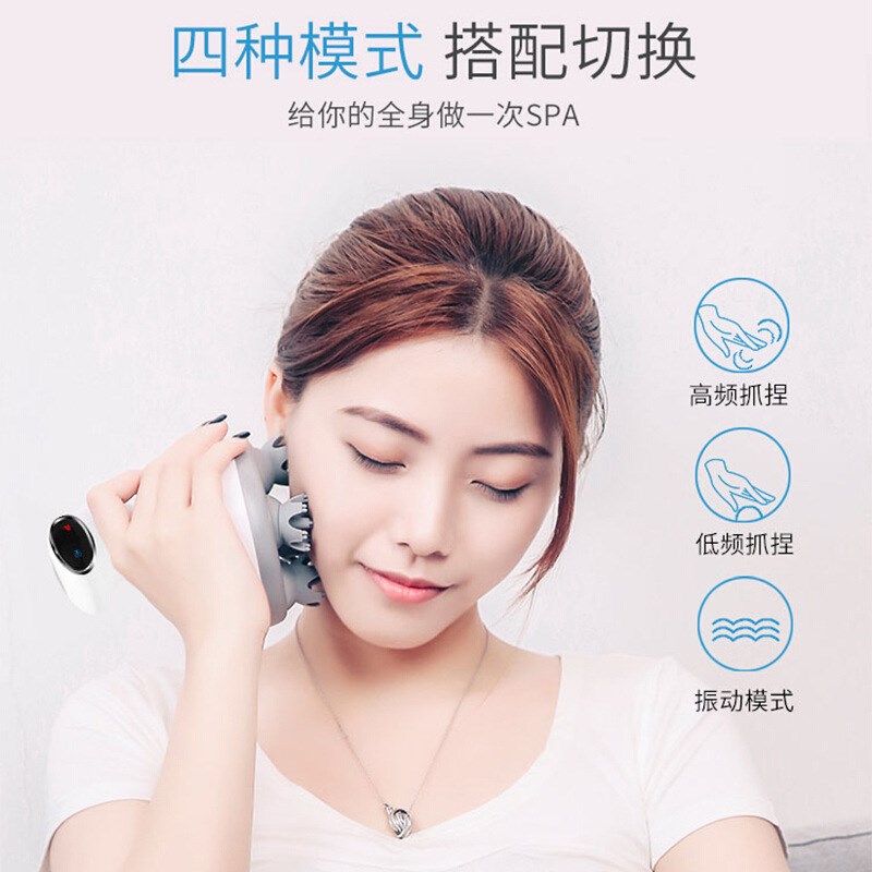智能充电带振动功能 USB充x电头皮按摩器 防水电动头部按摩仪器
