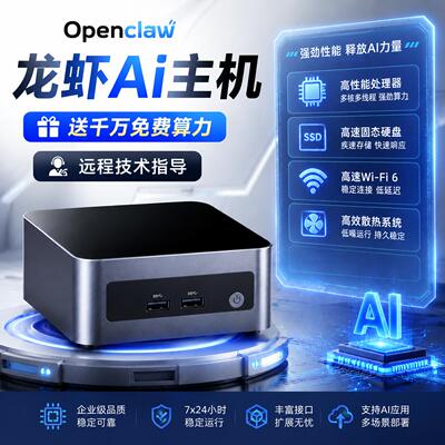 Openclaw龙虾AI主机高效处理器稳定运行送千万token远程技术指导