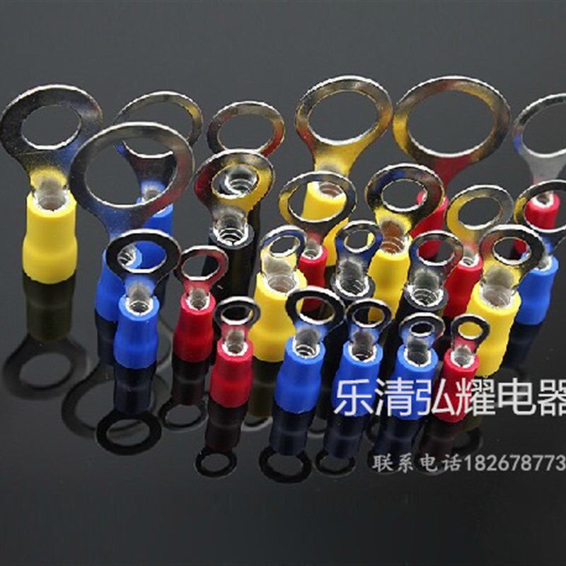 圆形预绝缘端子rv3.5-6冷压接线端子 紫铜 厚1MM 铜鼻子 500只