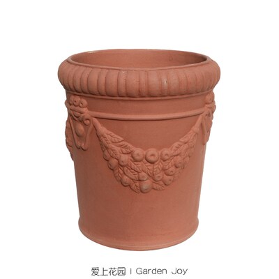爱上花园丨荷兰工厂 粗制陶盆红陶花盆 花园装饰摆件 橘瓣麦穗盆
