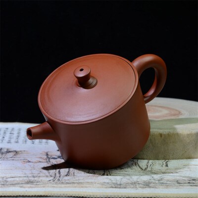 漫山炮咀潮州朱泥薄胎纯手工手拉茶壶小号工夫茶具章记福110ml