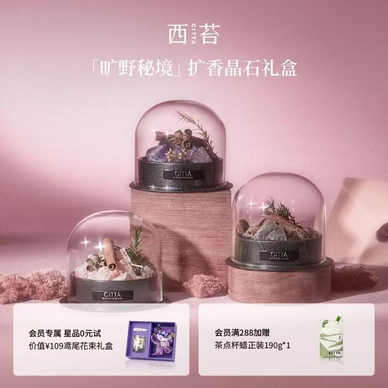 CITTA/西苔旷野秘境香薰礼盒高级感扩香晶石香氛摆件居家送礼香薰