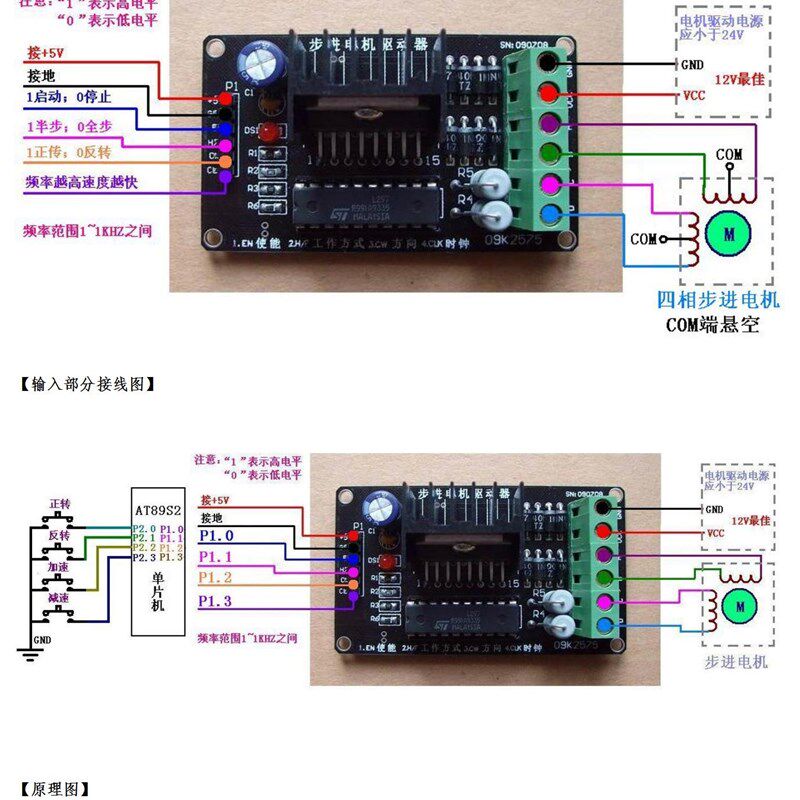 GYJ-0265 L297 L298步进电机驱动器两相四线42型步进电机控制模块