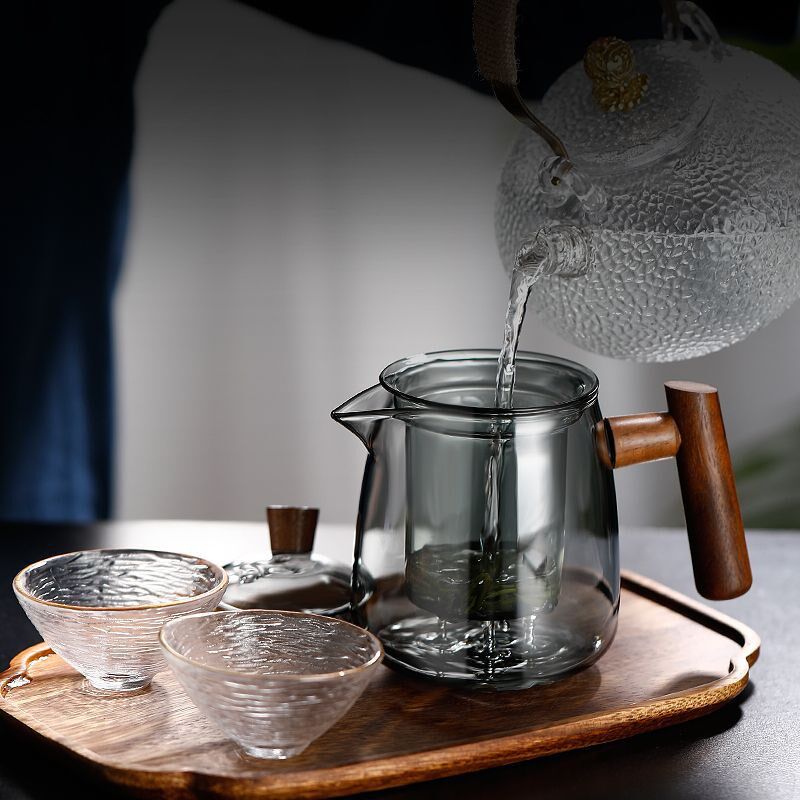 电热煮茶壶家用高硼硅耐热玻璃烟谢木把壶套装电陶炉煮茶器