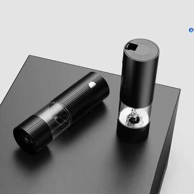亚马逊2025新品电动ABS胡椒磨胡椒研磨器厨房调味瓶4XAAA