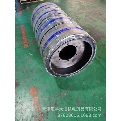 载重型平板拖车腹板式压配式实心轮直径400x200转向轮定向轮