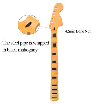 [微黄哑光]22品 ST大头枫木琴柄指板琴颈 Strat [桃木管+牛骨枕]