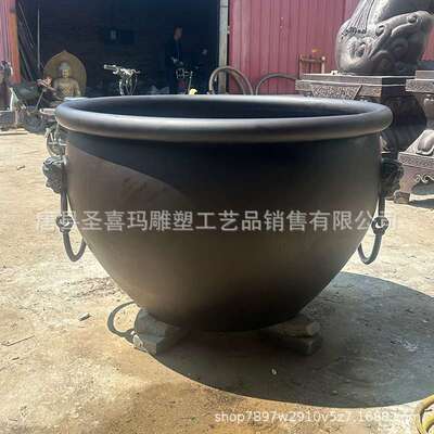 大型铸铜故宫缸仿古青铜缸铸铁铝聚宝盆养鱼缸园林大水缸庭院摆件