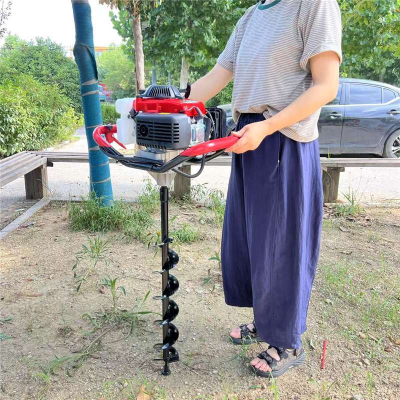 钻孔挖坑大功率地钻农场围栏埋桩钻土挖坑机防汛抢险打桩钻坑机
