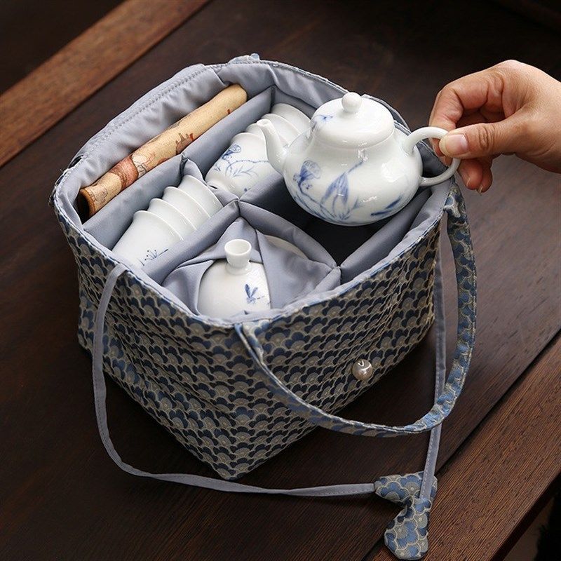 便携式户外旅行茶具保护收纳包茶事布袋布艺包手提大容量礼盒布包