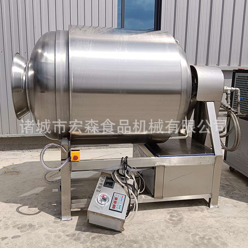 全自动真空滚揉机肉制品加斩拌机香肠馅料加工设备真空制冷滚揉机