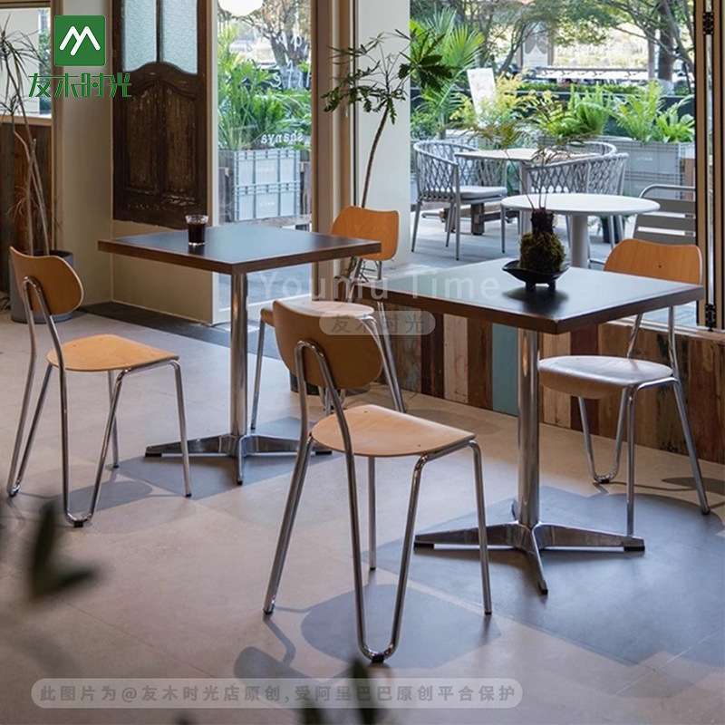 工业风桌椅主题餐厅轻食店靠背椅简餐奶茶店酒吧咖啡店桌椅组合
