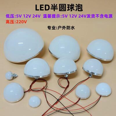 led迷你小灯泡5V12v24v220v超亮全身镜前广告招牌装饰半圆球灯泡
