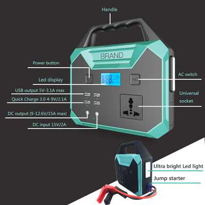 AC DC Power Station Solar Battery Inverter  for Outdoors RV