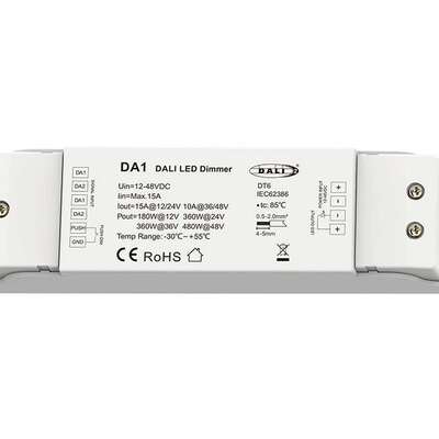12-48VDC 1路*15A DIM DALI恒压控制器(DT6) DA1
