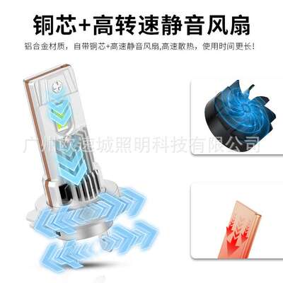 热销直插汽车灯泡高亮聚光H7远近一体LED前大灯大功率Headlights
