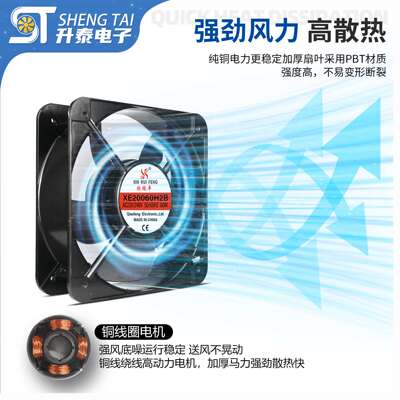欣瑞丰20060 大风量双电压 100V-240V 散热风扇AC DC通用20cm风机