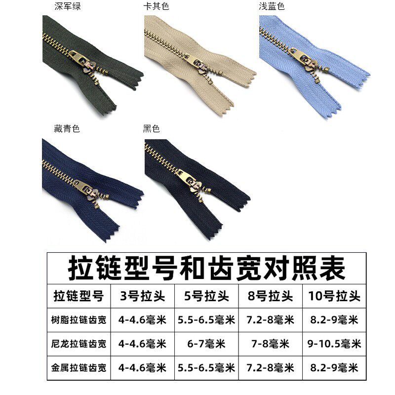 4号铜齿金属拉链闭口牛仔裤子门禁包包裁缝服装辅料配件10CM-18CM