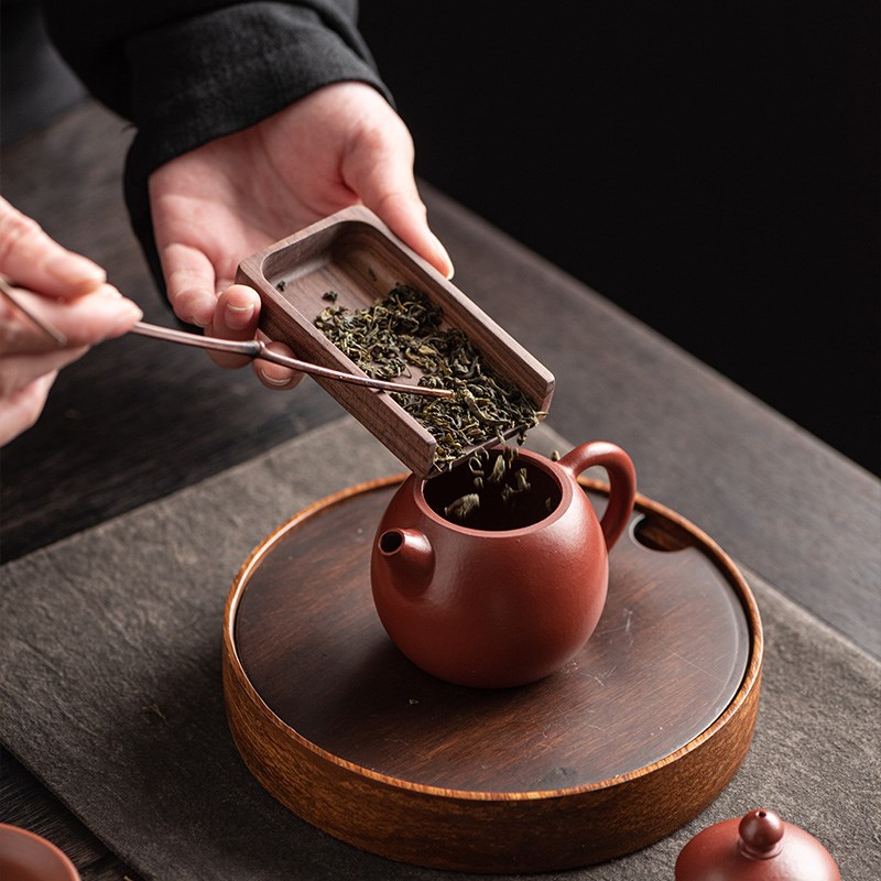 胡桃木茶则实木两件套赏茶荷竹茶拔茶道茶勺茶匙茶铲茶扒分茶工具