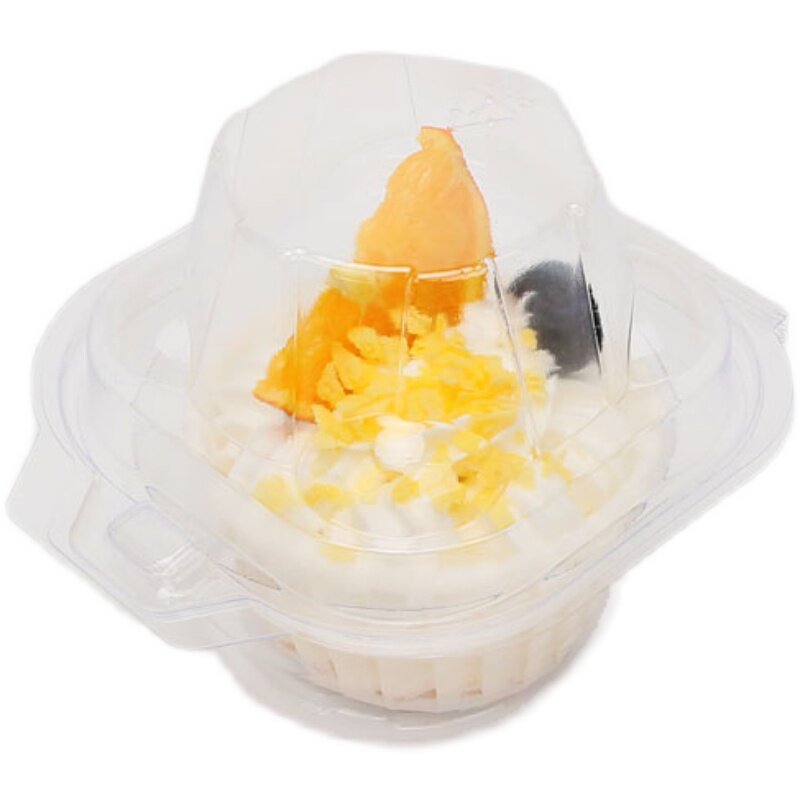 玛芬杯1/2粒透明包装盒纸杯蛋糕慕斯甜品塑料打包盒子耐高温纸托