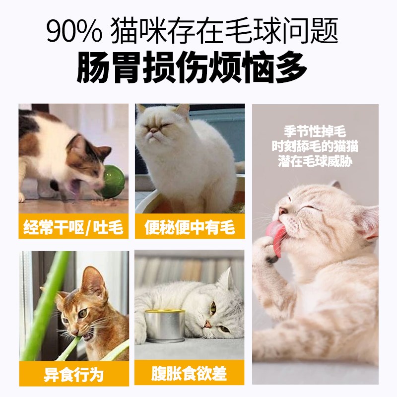喜萌化毛膏猫咪专用排除去毛球幼猫宠物体内排毛吃的猫草片营养膏