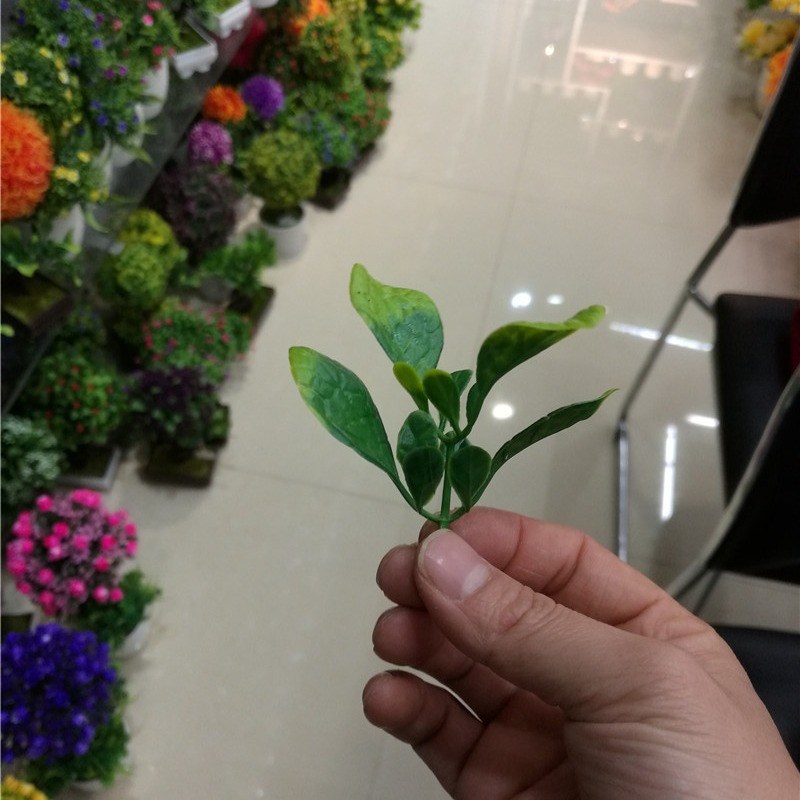 仿真植物塑料水草 7*7厘米绿色小草 盆景盆栽装饰小草 草坪地板草