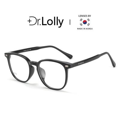 DR.LOLLY超轻黑色椭圆眼镜款近视可配镜大框大脸显瘦级感镜框