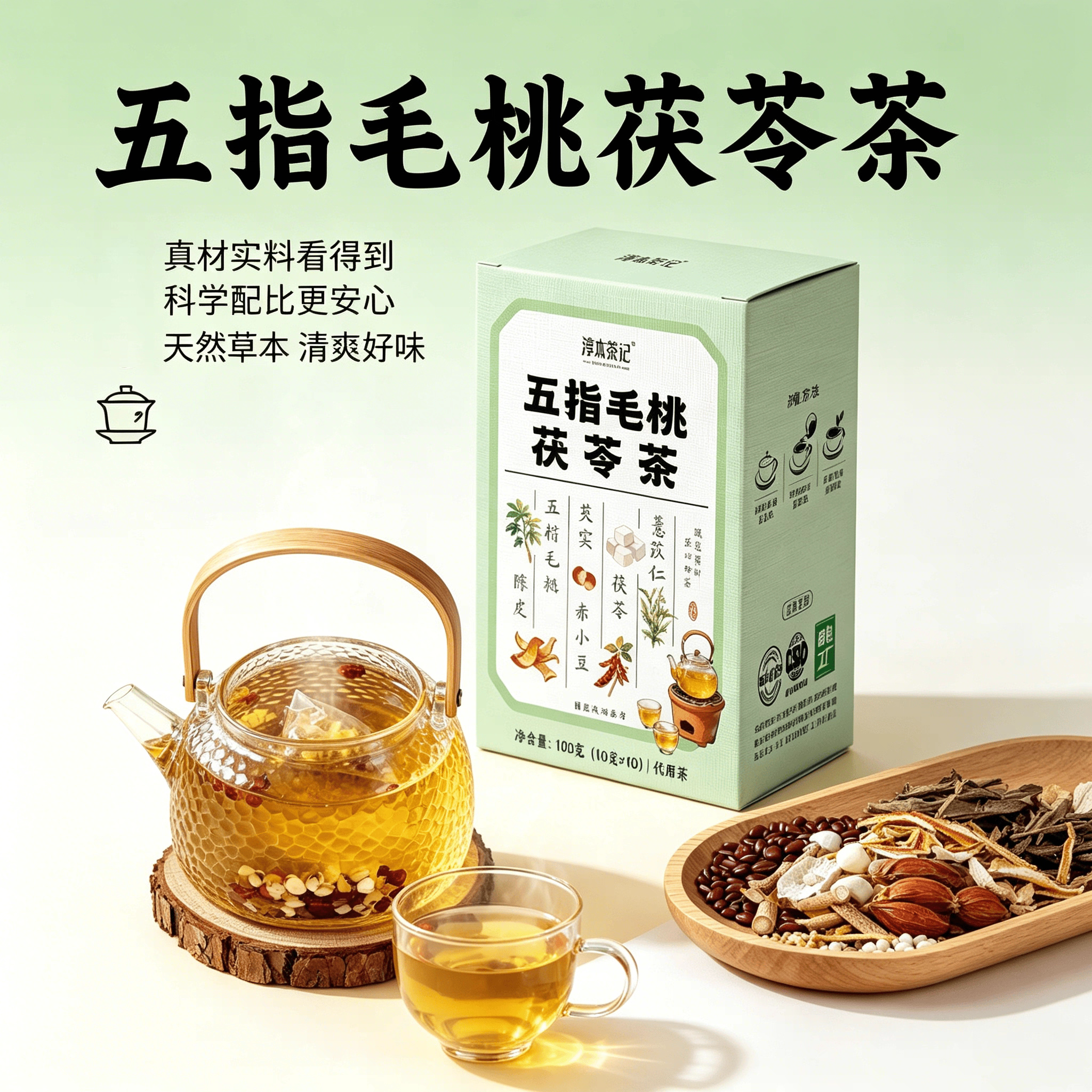 五指毛桃赤小豆芡实陈皮薏苡仁红豆栀子三伏天排湿气养生茶滋补茶