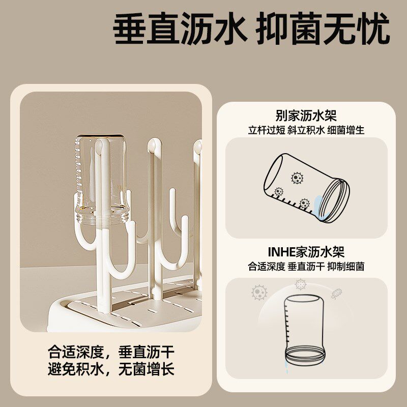 英禾婴儿奶瓶沥水架水杯干燥清洗刷晾干支架置物架沥干晾宝宝水杯