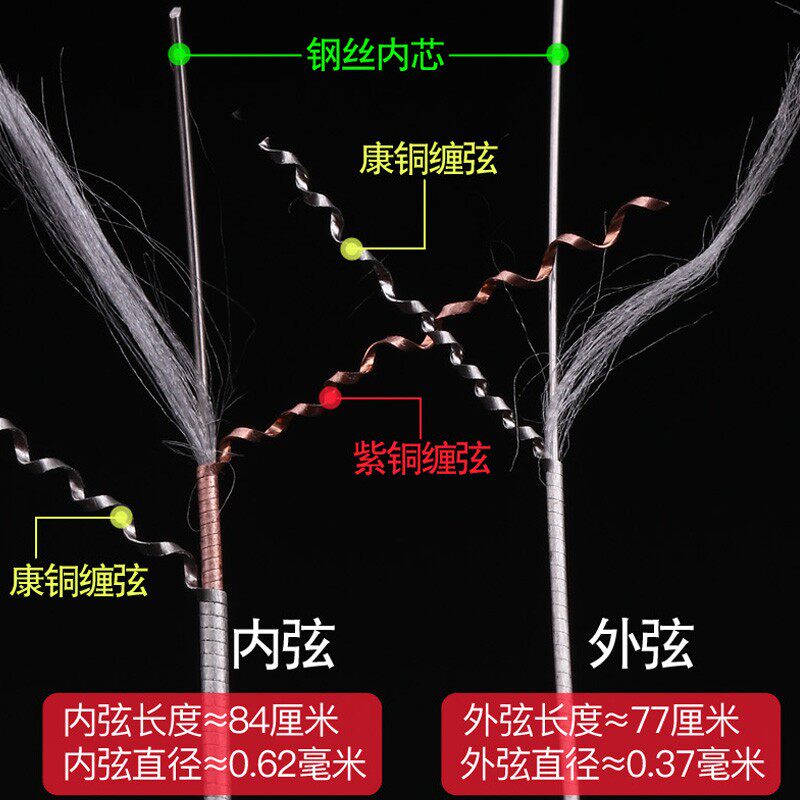 玄鹤京二胡弦二胡琴弦全套通用演奏型内弦外弦乐器京二胡配件
