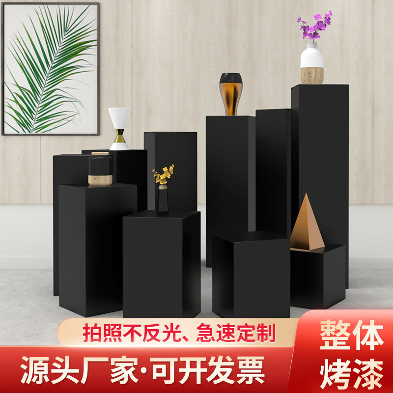 烤漆展台手办橱窗展台展会黑色展示台架工艺品展示柜模特底座地台