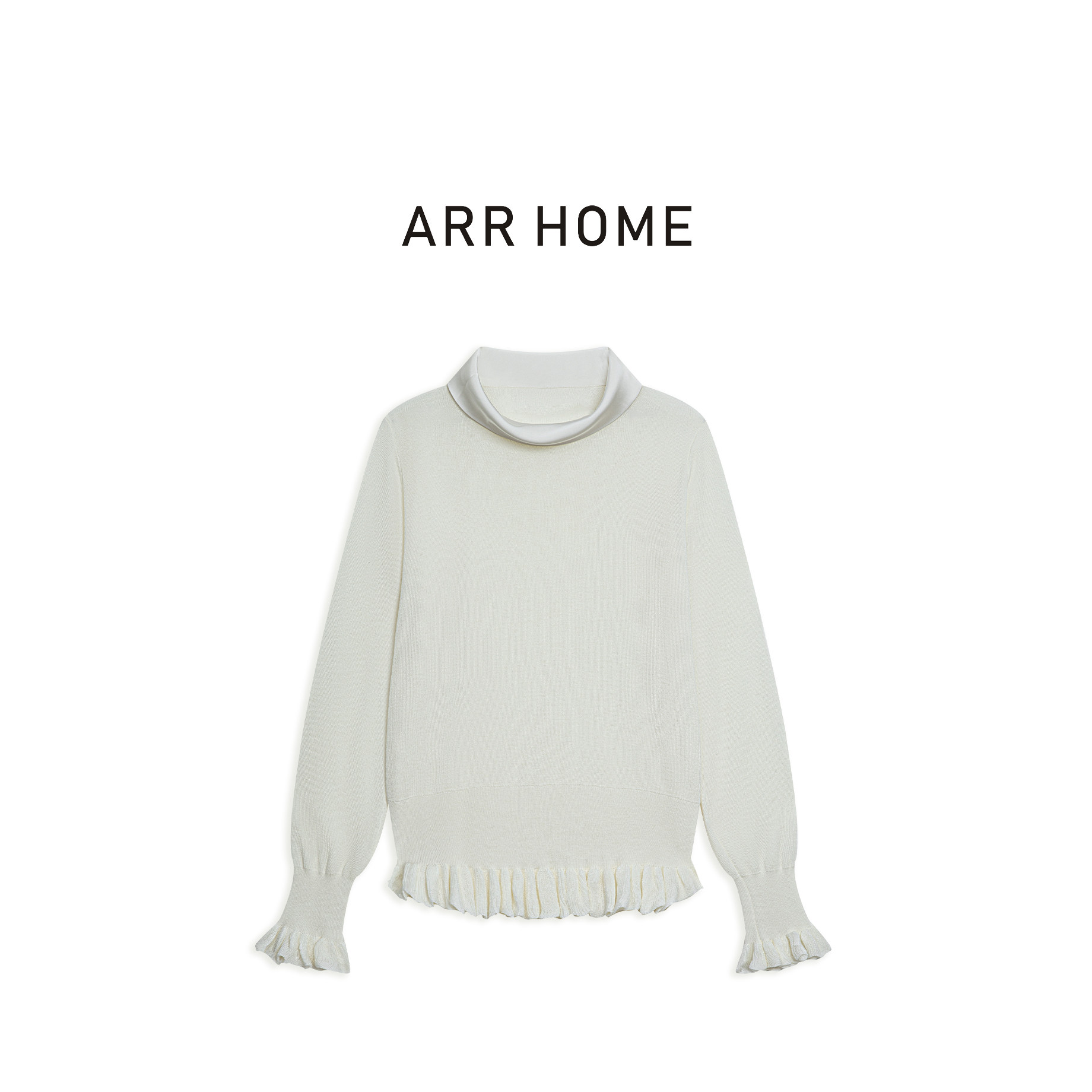 ARR HOME【缎领柔衫】高级感法式缎面领显瘦长袖羊毛针织衫
