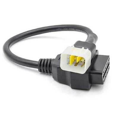 Delphi 6pin To 16pin Motorcycle OBD2 Adaptors Cable德尔福6针