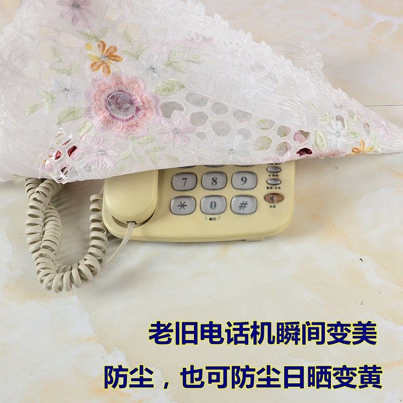 布艺家用电器套白色镂空台灯盖巾防尘打印机绣花盖巾多用罩电话垫
