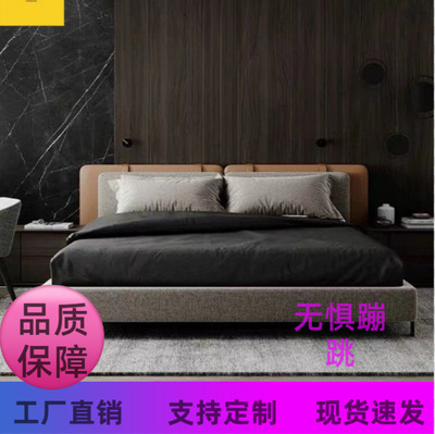 意大利设计师布艺床别墅轻奢